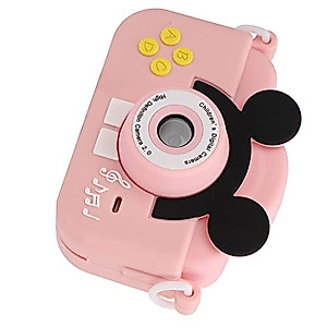 070 Camera Kids Mini Portable Camera Kids Mini Digital Camera 2 Inch Screen 2MP High Definition Cartoon Camera Video Recorder Toy Gifts(Pink)