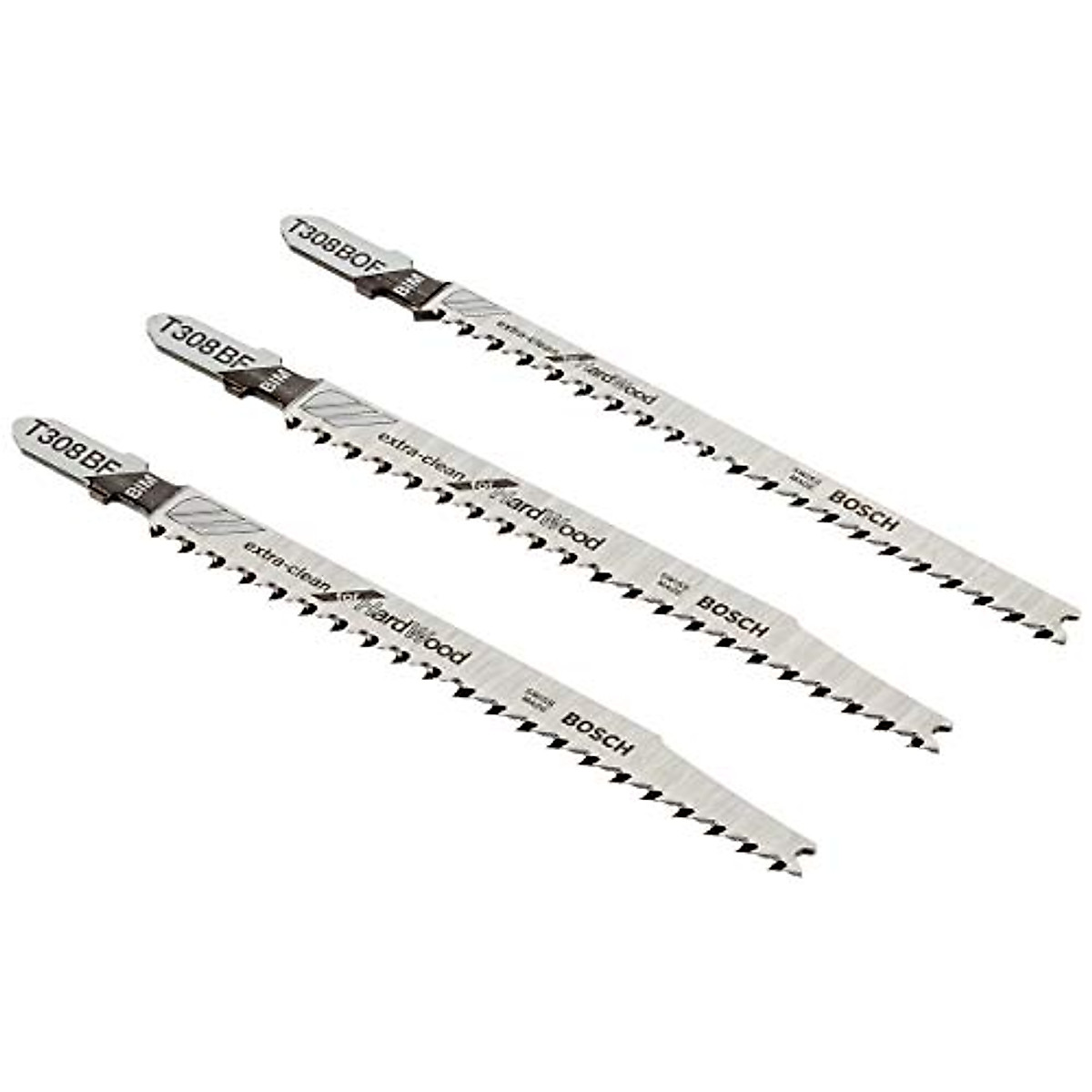 Bosch DIY 3tlg. Stichsägeblatt-Set Extra Clean for Hard Wood zum Sägen in Hartholz