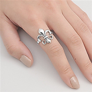 Fleur De Lis Cute Ring New .925 Sterling Silver Band Size 7