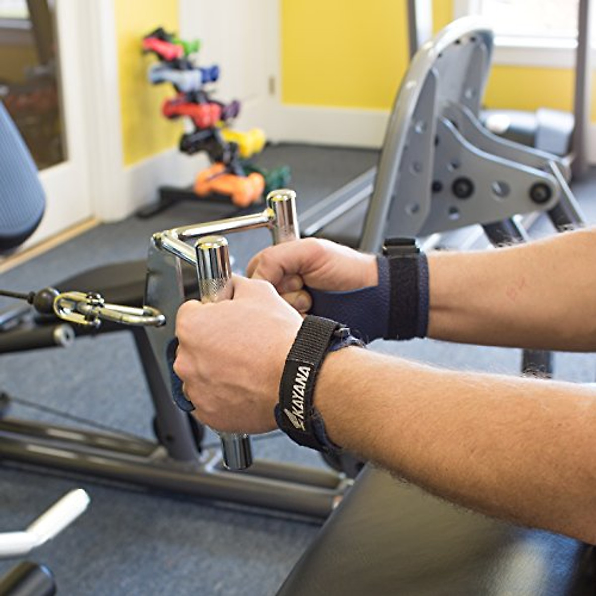 KAYANA 2 Hole Leather Gymnastics Hand Grips - Palm Protection and Wrist Support for Cross Training, Kettlebells, Pull ups, Weightlifting, Chin ups, Workout, & Exercise (Pink, Small)