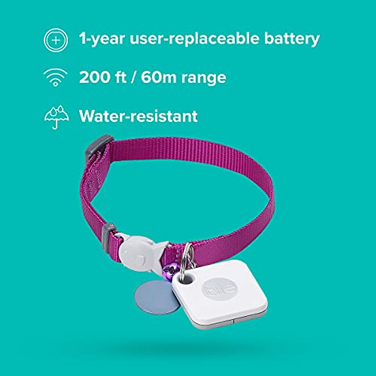 Tile Mate (2020) 1-pack - Bluetooth Tracker, Keys Finder and Item Locator for Keys, Bags and More; Water Resistant with 1 Year Replaceable Battery