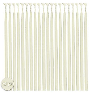 Hyoola Beeswax Birthday Candles - 50 Pack - Natural Dripless Decorative Candles with Long Lasting Burn - Elegant Taper Design, Soothing Scent - 6" Tall - Handmade in The USA