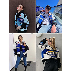 Aelfric Eden Blackair Men's Varsity Jackets Womens Bomber Jackets Vintage Motorcycle Racer Jacket