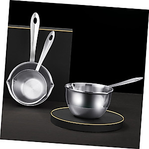 RORPOIR Stainless Steel Boiler Pot for Melting Butter Chocolate and Cheese Versatile Kitchen Oil Heating Bowl with Strainer and Frying Basket for Efficient Cooking and Oil Filtering