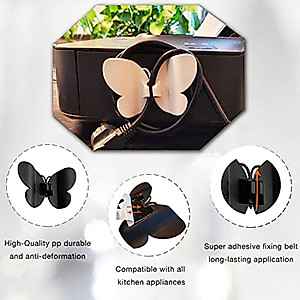 Follus 8 Packs Cord Organizer, Tidy Cord Holder Cable Organizer, Self-Adhesive Wire Storage Holder Suitable for Kitchen Appliances, Air Fryers, Toasters, Blenders, Coffee Makers（Black & White）