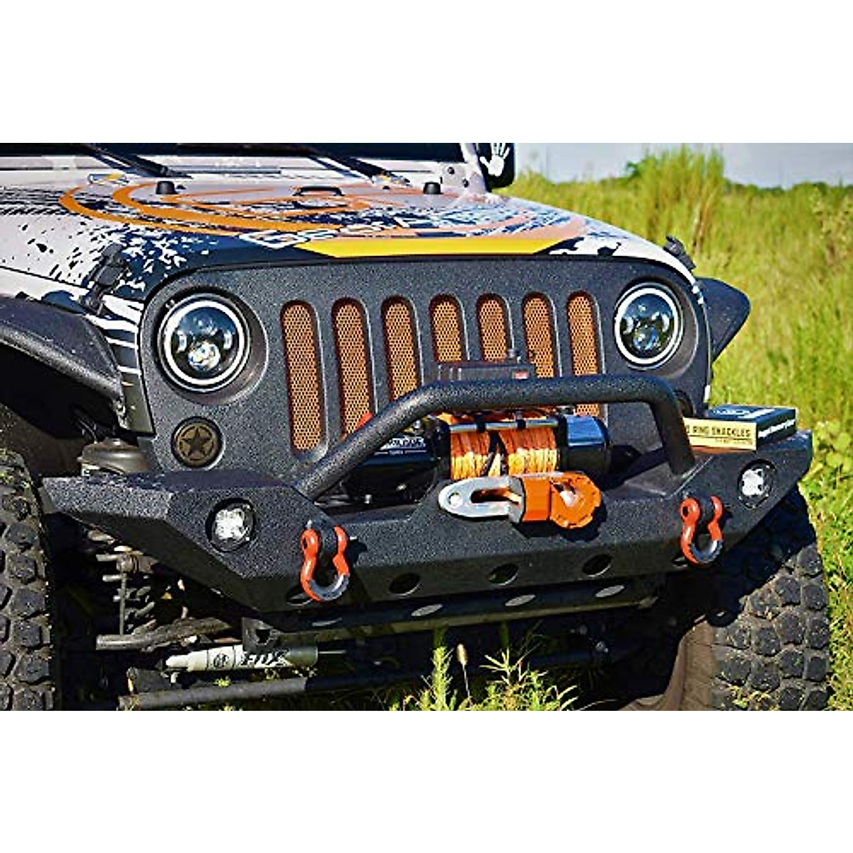 GearAmerica Tow Straps 4" x 30' 45,000 lbs trength + 2PK Heavy Duty D Ring Shackles Red 58,000 lbs Strength + Black Aluminum Hitch Receiver 2"x2" 32,000 lbs trength