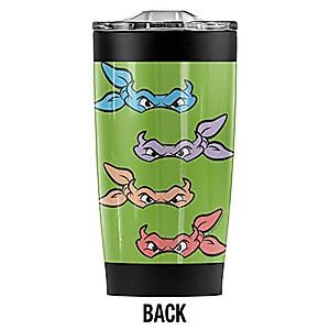 Logovision Teenage Mutant Ninja Turtles TMNT Masks Stainless Steel 20 oz Travel Tumbler, Vacuum Insulated & Double Wall with Leakproof Sliding Lid