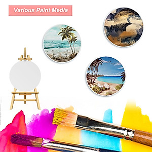 CertBuy 18 Pack Round Canvas 4 Inch, Circle Canvases for Painting, Blank White Canvas Boards, Circle Canvas Panel Boards, Cotton Painting Canvas Panels, Art Supplies for Painting Artist Hobby Painter