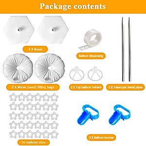 Balloon Column Stand Set of 2, 7ft Metal Telescopic Pillar Balloon Arch Stand, Adjustable Metal Balloon column for Birthday Party, Wedding and Graduation Party, Baby Shower