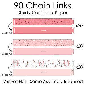 Big Dot of Happiness Tutu Cute Ballerina - 90 Chain Links and 30 Paper Tassels Decoration Kit - Ballet Birthday Party or Baby Shower Paper Chains Garland - 21 feet