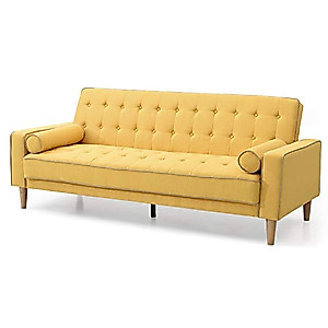 Glory Furniture Futon Sofa Bed, Yellow
