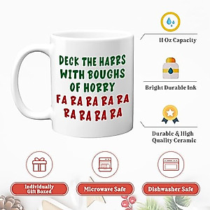 Arsemica Funny Christmas Coffee Mug, 11oz Christmas Story Drinking Cup Merchandise, Novelty Holiday Party Cups for Table Decorations, Xmas White Elephant Gifts for Women Men (Horry)