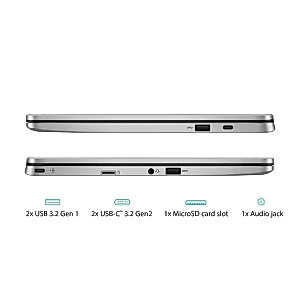 ASUS Chromebook C424M 14-inch FHD (1920 x 1080) Laptop - Intel Celeron N4020 CPU - 4GB RAM - 64GB eMMC Storage - WiFi 5 (802.11ac) - Bluetooth 5.0 - Chromebook OS