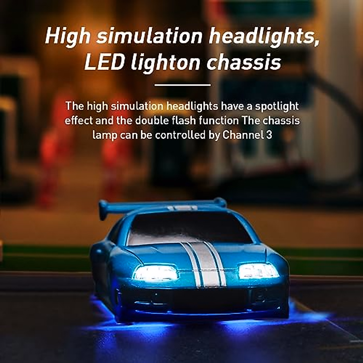 havcybin 1:76 Turbo Racing Scale RC Sport Car, Table Racing Remote Control Mini Model Car Full Proportional RTR Kit Toys (C63-1-blue)