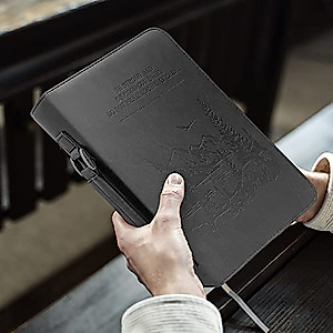 Bible Covers for Women and Men Large Size - Leather Bible Carrying Case Bag Fits Books Up to 7 x 10.1 x 1.9 Inches - Christian Gift for Boys and Girls - Black Faux PU Leather Bible Accessories