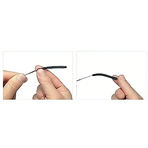 ExactFitt Silicone Rubber Anti-slip Eyeglass End Tips Ear Sock Pieces Tube Temple Sleeve for Glass Sunglass Eyeglasses TT006 (Black - 2 Pairs), 60mm