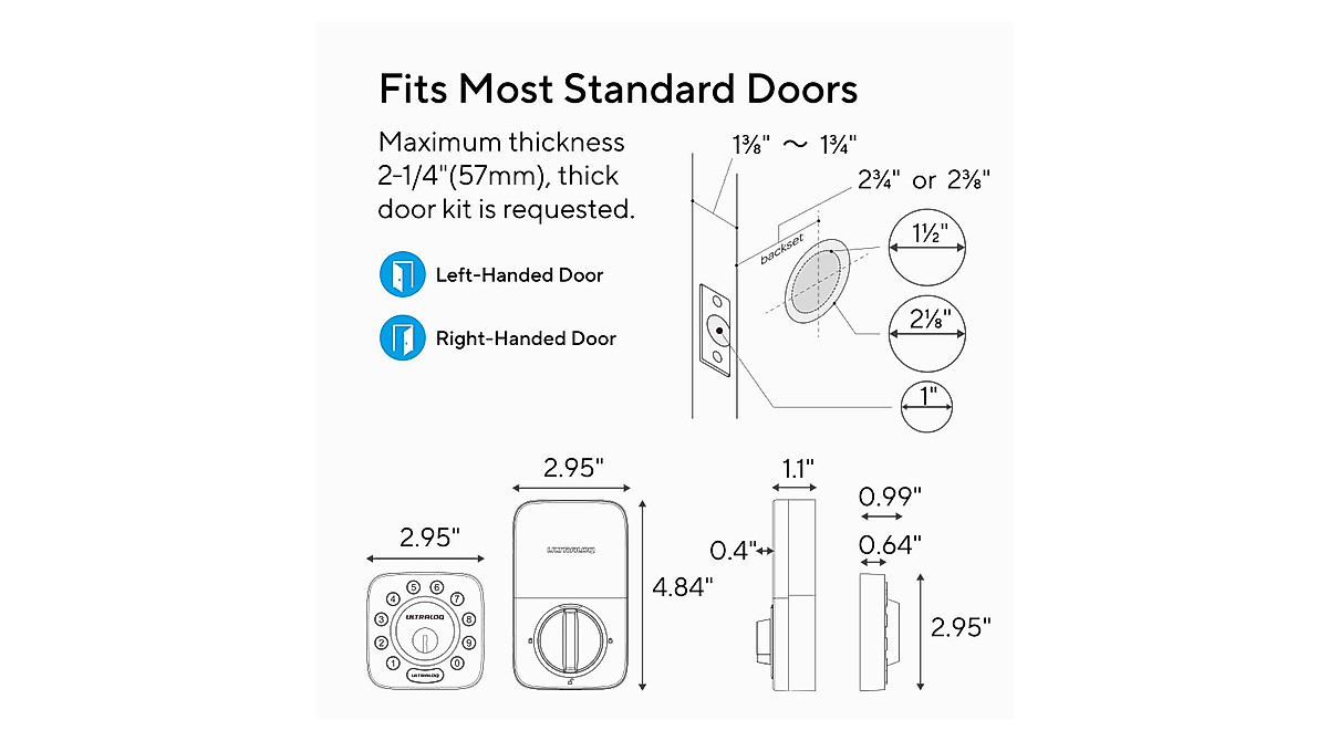 ULTRALOQ U-Bolt Smart Lock with WiFi | 5-in-1 Keyless Security