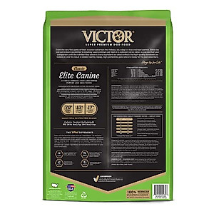 Victor Super Premium Dog Food – Elite Canine Dry Dog Food – 25% Protein, Gluten Free - for Large Breed Dogs & Puppies, 15lbs