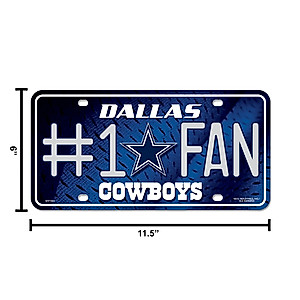Rico Industries NFL Football Dallas Cowboys #1 Fan Metal Auto Tag