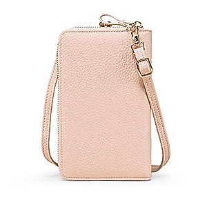 SUMGOGO WOMENS CROSSBODY BAG CELL PHONE SHOULDER PURSE CARD WALLET HANDBAG SATCHEL (Black)