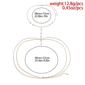 Rumtock Simple Boho Crystal Beads Gold Body Chain for Women Girls Bikini Summer Beach Waist Chain Belly Belt Nightclub Jewelry