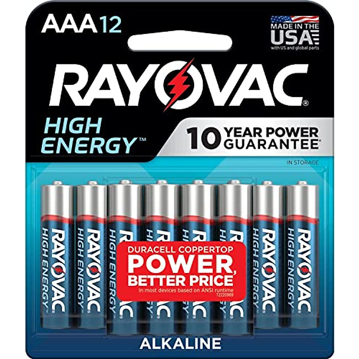 Rayovac AA Batteries and AAA Batteries, 12 High Energy Double A Batteries and 12 High Energy Triple A Batteries Combo Pack, 24 Count