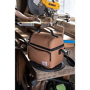 Carhartt Insulated 12 Can Two Compartment Lunch Cooler, Durable Fully-Insulated Lunch Box, Gray