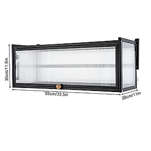 Kitchen Wall Cabinet, Wall Cabinet Storage Cabinet with Flip-Up Doors, Carbon Steel Wall Mounted Storage Cabinet, Food Pantry Cabine for Bathroom Kitchen Living Room, Black (33.5 x 11x 11.8 inch)