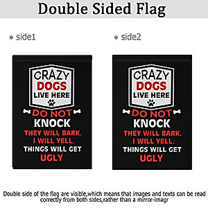 Monaco Garden Flag Crazy Dogs Live Here Welcome Garden Flags Double Sided Yard Flag Fall Garden Flag 12 x 18 Inch Dog Garden Flag