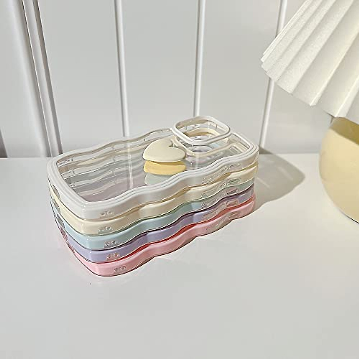 HJWKJUS Compatible with iPhone 13/iPhone 14 Case for Girls Women,Cute 3D Love Heart Design Curly Wave Clear Transparent Case Shockproof Protective Soft TPU Bumper Cover for iPhone 13/iPhone 14- White