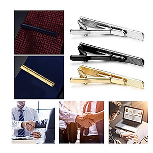 Erioctry Mens Stainless Steel Tie Clips Minimalist Necktie Tie Bar Clasp Clip Clamp Pins Best Gift For Men Business Party Wedding Best Gift and Daily Life