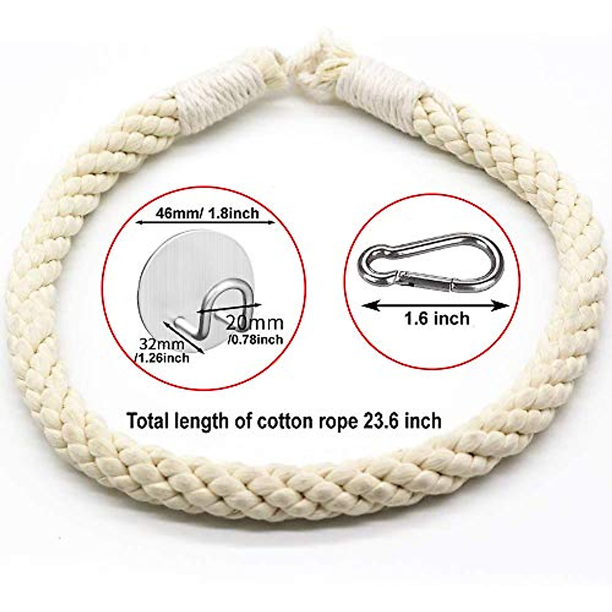 Nautical Rope Toilet Paper Holder Stand Antique Industrial Self Adhesive Hooks Stainless Steel Towel Ring Holder Rack Hanging Interior Decoration for Bathroom Kitchen Home Decor (White)