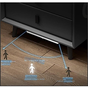 SXGWS Solid Wood End Table with Charging Station Wireless and LED Lights,Bluetooth Speaker Side Table，with 2/3 Storage Drawers for Bedroom Living Room (Color : White with 2 Drawers)