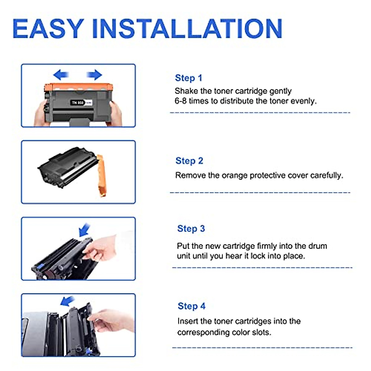 TN850 TN 850 Toner Cartridge Compatible Toner Replacement for Brother TN850 TN820 TN 850 TN-850 for Brother HL-L6200DW MFC-L5850DW MFC-L5900DW MFC-L5700DW HL-L5200DW High Yield Printer (2 Black)