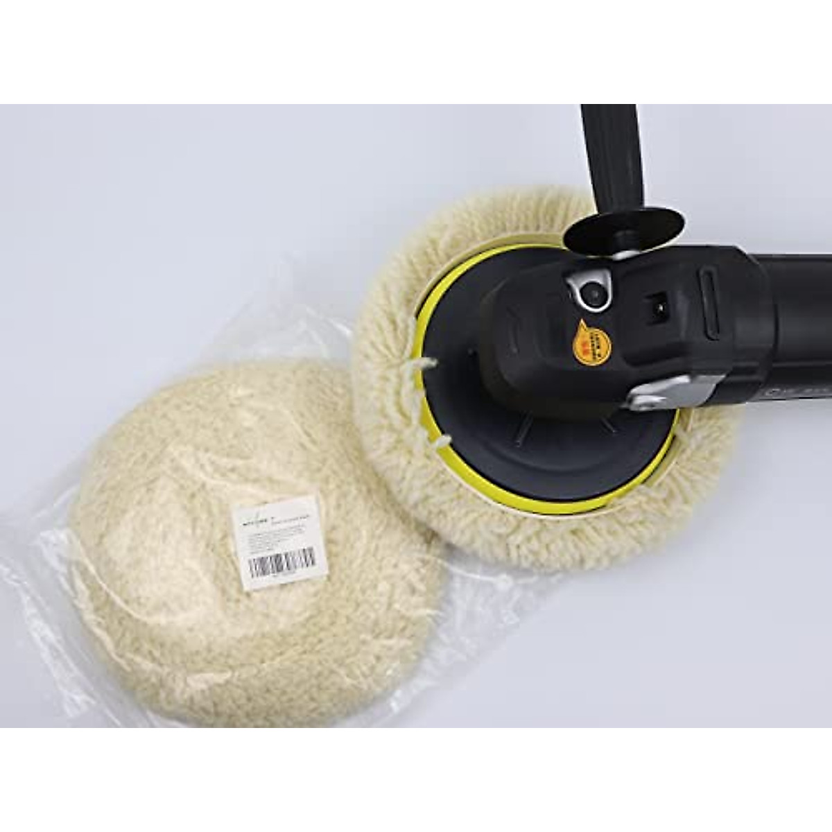 Woolous 7 inch Wool Buffing Pad- Pure Wool polishing Pad Bonnet with Hook and Loop for Car Motorcycle - Furniture Buffer Polisher Sanding