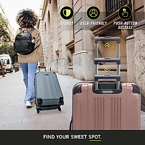 Kenneth Cole REACTION Out of Bounds Lightweight Hardshell 4-Wheel Spinner Luggage, Rose Gold, 2-Piece Set (20" & 28")