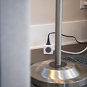 Allocacoc, PowerCube |Extended|, 5 outlets, 5 feet cable, Mounting dock, Surge Protection, Childproof Sockets, ETL Certified (Red)