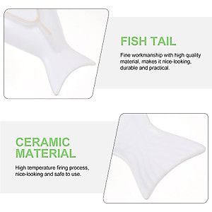 DOITOOL White Ceramic Fish Plate Unique Design Fish Serving Platter Dish, Fish Shape Platter for Fish, Sushi, Fruit or Cheese for Kitchen Restaurant Tableware ( White ) Serving Platter