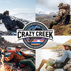 Crazy Creek Comfort Chair for Camping, Backpacking & More, High Density Foam Cushion, 250 LBS Weight Capacity, Adjustable Straps, Water-Resistant, Blue/Black, One Size