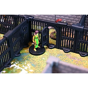 Jail Cells Kit - Mini Dungeon Castle Cavern Terrain for RPGs, Dungeons & Dragons (DND), Pathfinder, War Gaming, and More! by DCD (24+pcs, 0.6sqft, 4rooms)