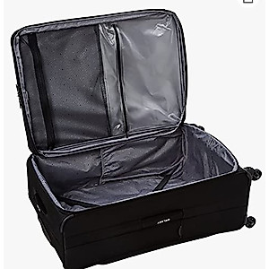 DELSEY Paris Softside Expandable Luggage with Spinner Wheels, Black. Large and Carry-On.