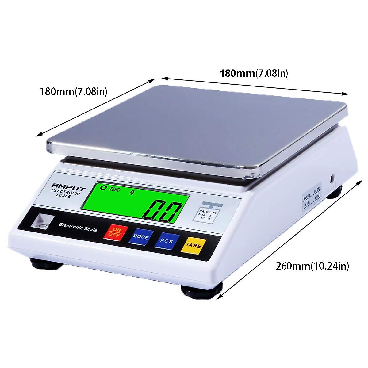 RESHY High Precision 10kg x 0.1g Lab Scale Digital Kitchen Scale Large Food Gram Scale Industrial Counting Scale Jewery Scientific Scale,for Laboratory,Cooking, Baking, Weight Loss,CE Certified