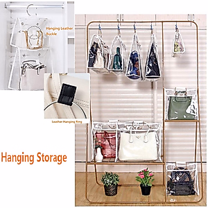 Clear Dust-proof Bag, Transparent Dust Bag Organizer Purse Handbag Protector with Magnetic Snap, Clear Handbag Storage for Storage Wall Hanging