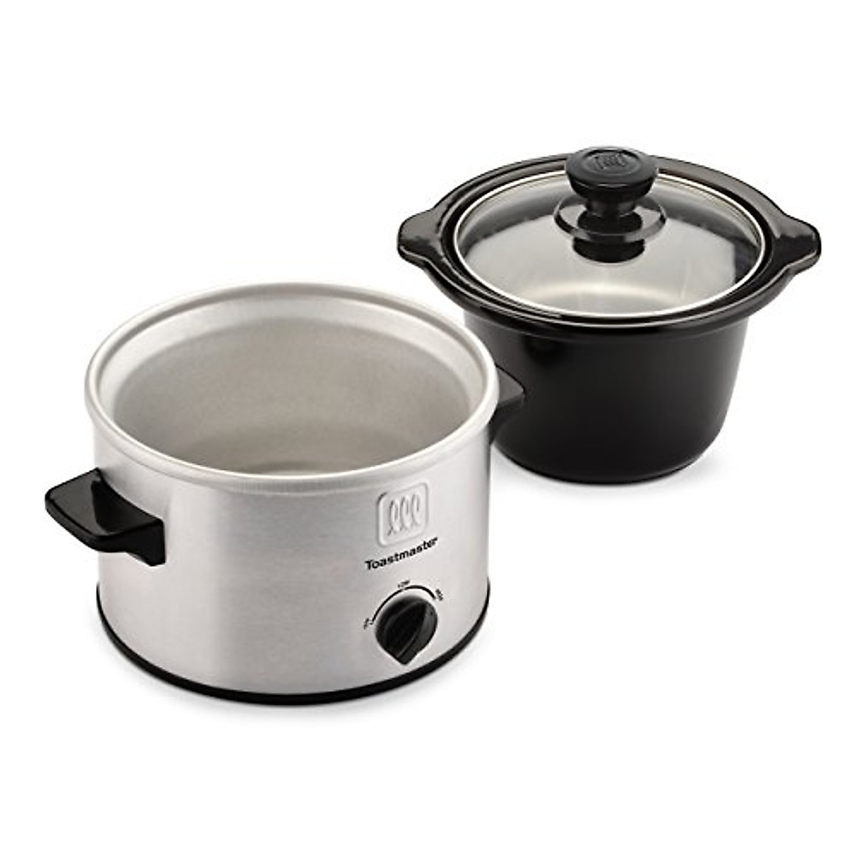 Toastmaster TM-151SC Stainless Steel Slow Cooker with Removable Stoneware Bowl, 1.5-Quart, Silver/Black