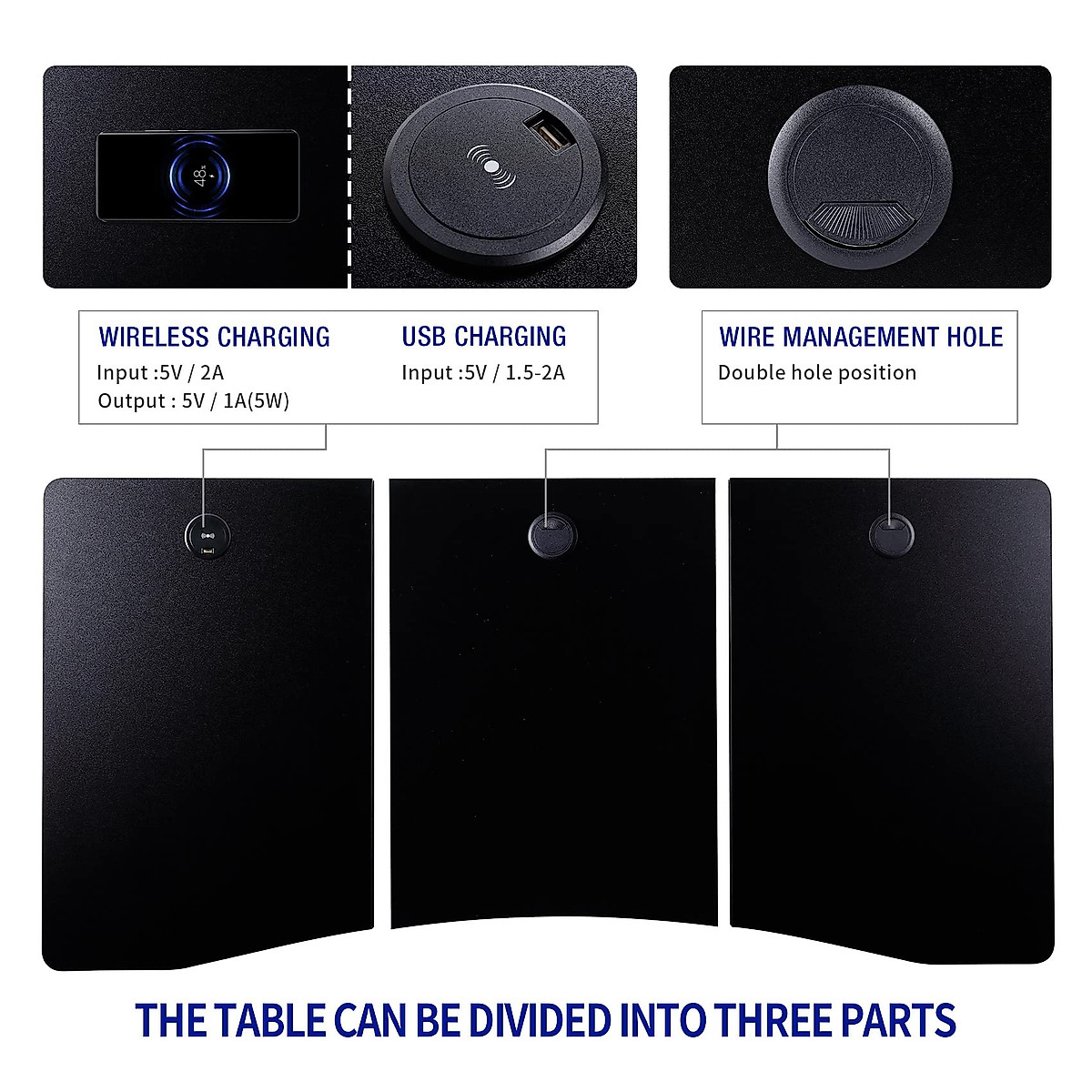 UNICOO - Dual Motor Electric Height Adjustable Standing Desk 59"x29.5" Inches, Home Office Computer Desk, Gaming Desk, with USB Charging and Hooks (Black Frame/Black Top) XOT-D59-BB