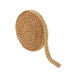 PH PandaHall 15 Yards Golden Gimp Braid Trim 13mm/0.5" Gold Trim Polyester Woven Fabric Trim Lace Trim Upholstery Trim for Sewing Costume DIY Crafts Upholstery Curtain Slipcover Decoration