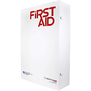 OSHA & ANSI 5 Shelf Industrial First Aid Cabinet with Pocket Liner, 200 Person, 1890 Pieces, 2015 Class A+, Types I & II, Made in USA by Urgent First Aid™ with extra content & NEW ANSI First Aid Guide