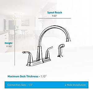 MOEN Brecklyn 2-Handle Standard Kitchen Faucet with Side Sprayer in Spot Resist Stainless