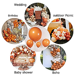 Kozee Burnt orange Balloons different Sizes 105Pack 18/12/10/5 inch dark orange balloon for Fall Wedding garland Pumpkin Festival Halloween Decorations
