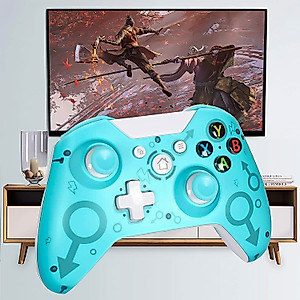 HanSY Wireless Controller for Xbox One, Fit for Xbox Series X/S/Xbox One S/One X/PS3 /One Elite/Windows 7/8/10,Wireless PC Gamepad with 2.4GHZ Wireless Adapter-No Headphone Jack